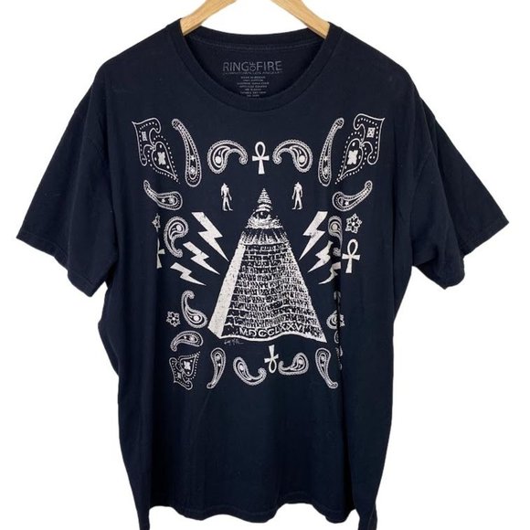Ring of Fire | Shirts | Mens Ring Of Fire Black Short Sleeve Graphic ...
